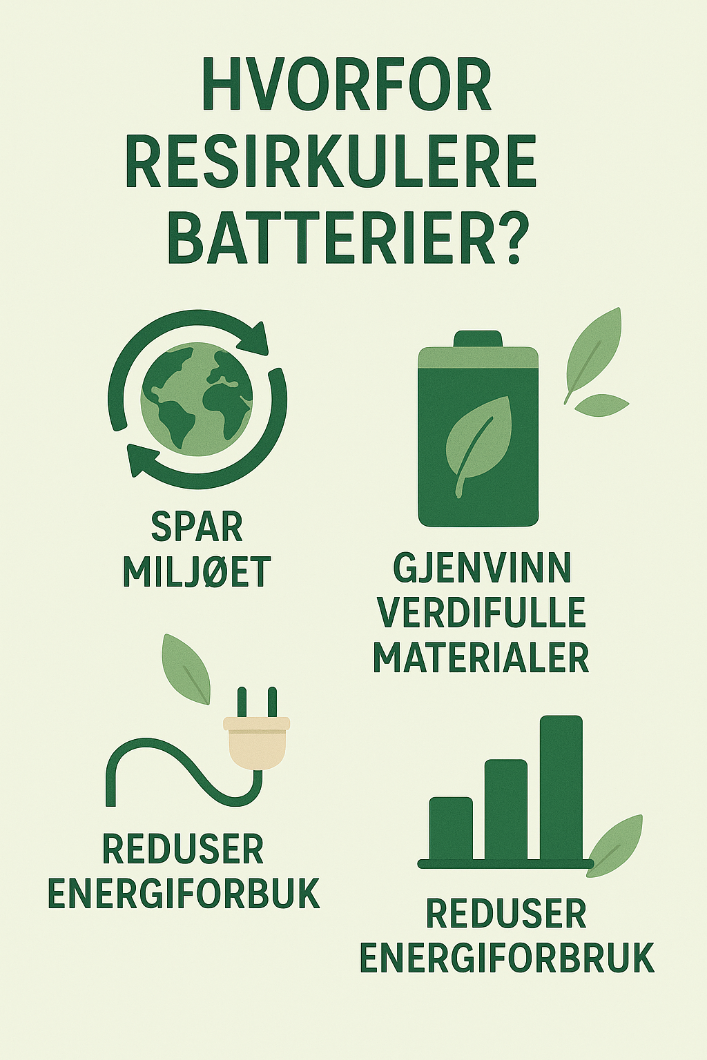Gratis innlevering av batterier til gjenvinning – Battericentralen as